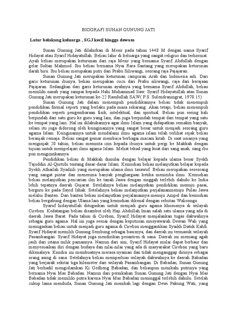 Biografi Sunan Gunung Djati | PDF