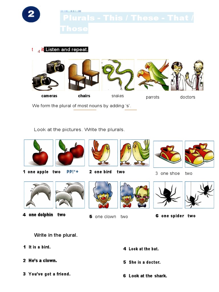 ACT. 1 - Plurals, This-These-That-Those | PDF | Plural | Linguistic ...