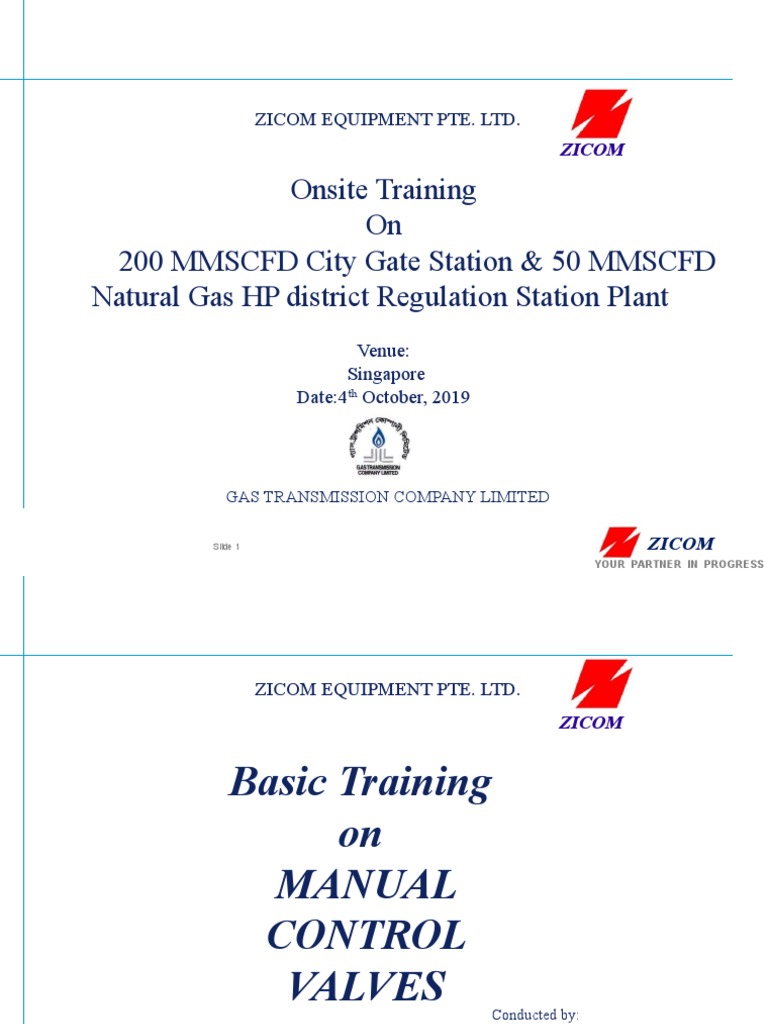 Onsite Training On 200 MMSCFD City Gate Station & 50 MMSCFD Natural Gas ...