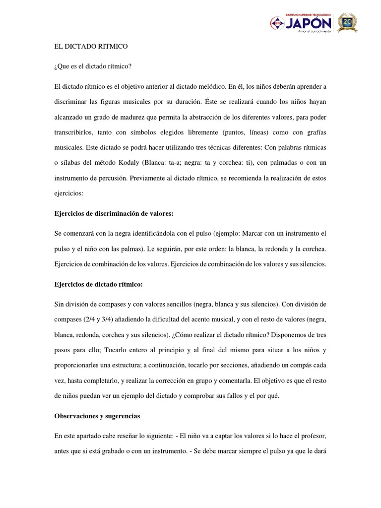 El Dictado Ritmico | PDF | Melodía | Ritmo