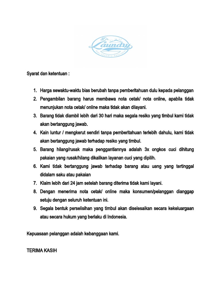 Memo Laundry | PDF