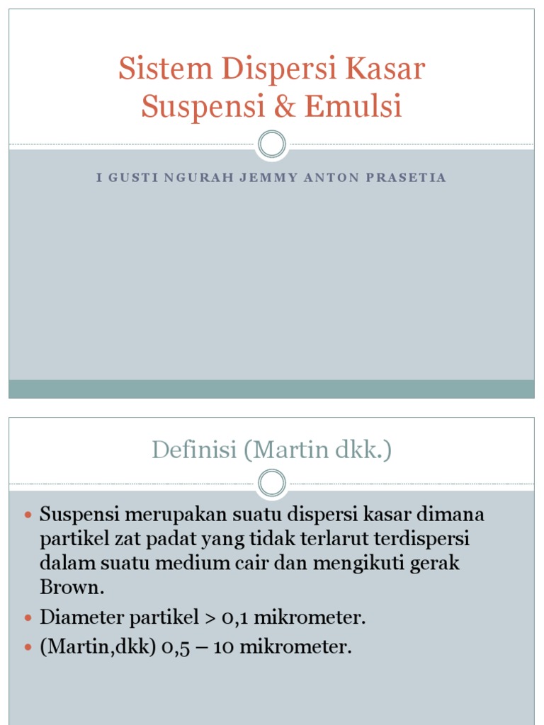 Sistem Dispersi Kasar by Jemmy | PDF