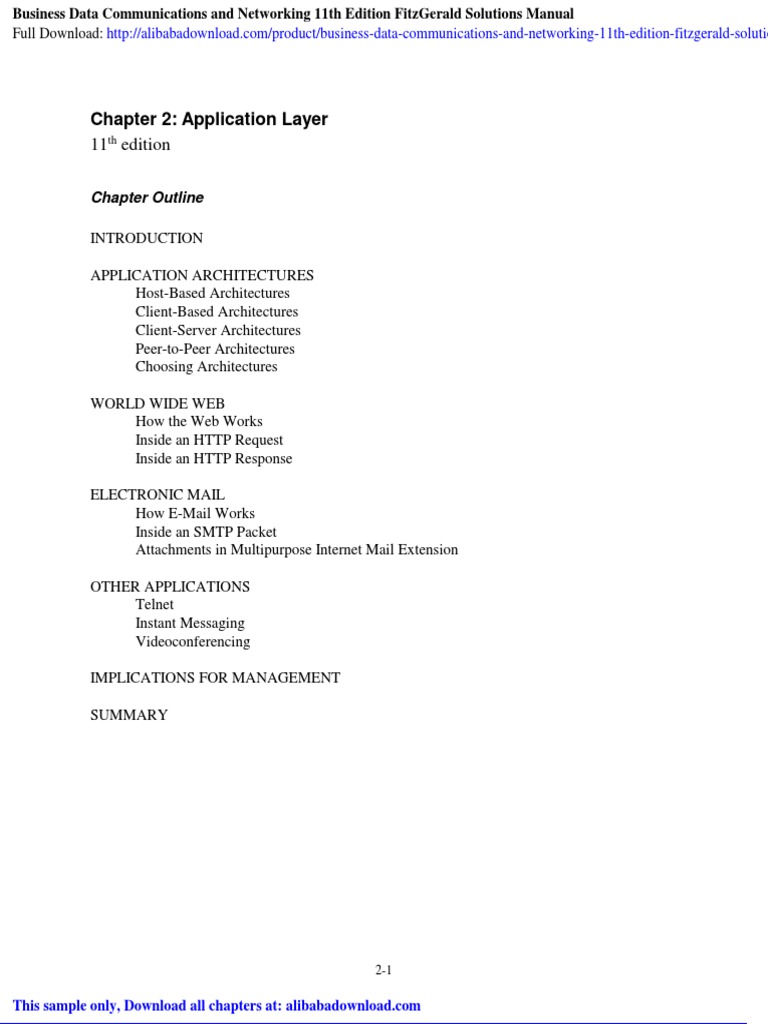 11 Edition: Chapter 2: Application Layer | PDF | Internet & Web | World Wide Web
