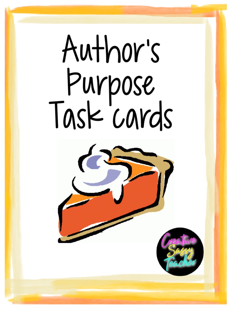 Author's Purpose Task Cards | PDF