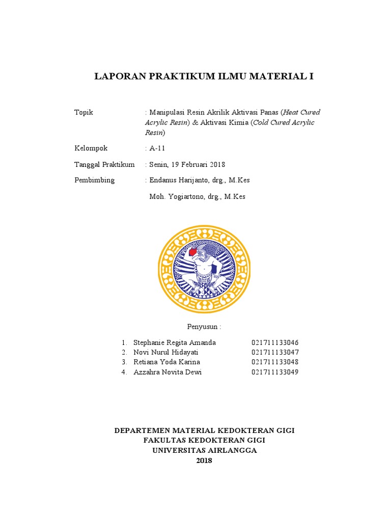 Manipulasi Resin Akrilik Aktivasi Panas Heat Cured Acrylic Resin