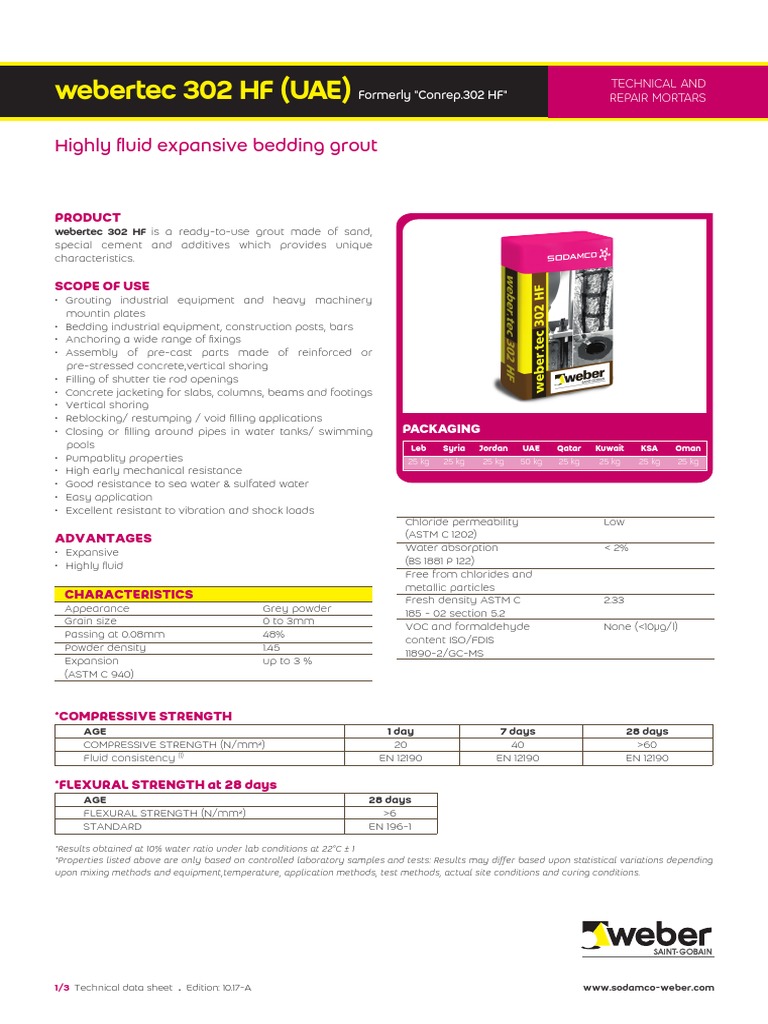 TDS Webertec 302 HF-UAE | PDF | Concrete | Water