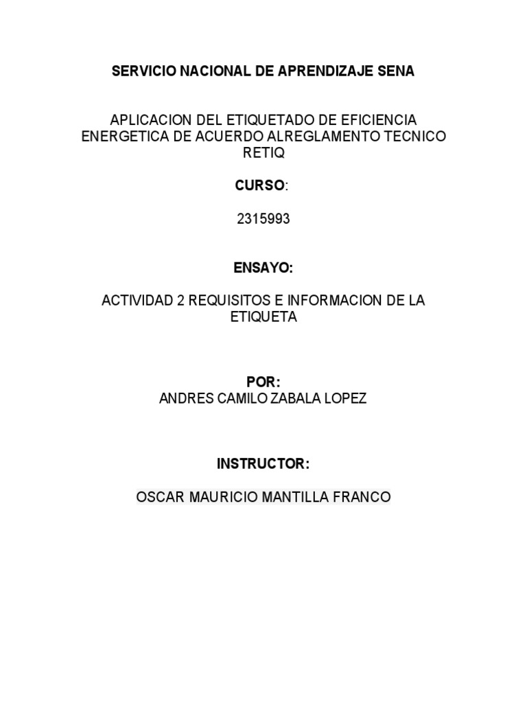 Actividad2 Retiq Tipologia | PDF | Uso eficiente de energía | Refrigerador
