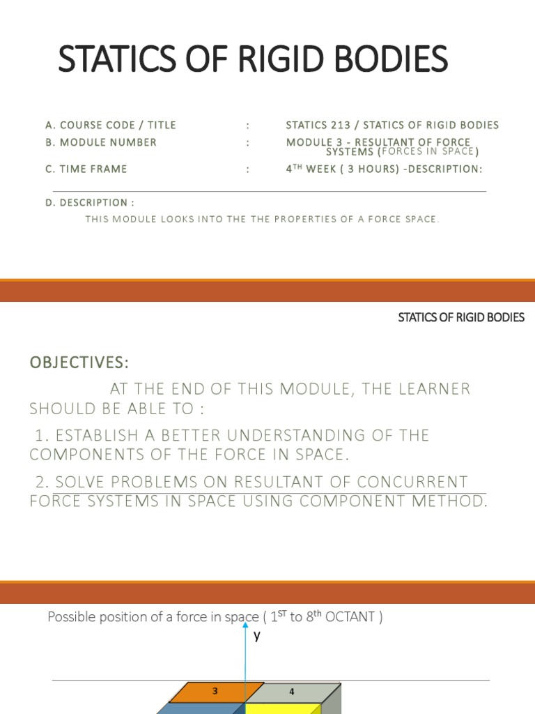 Resultant Forces in Rigid Body Statics | PDF | Trigonometric Functions ...