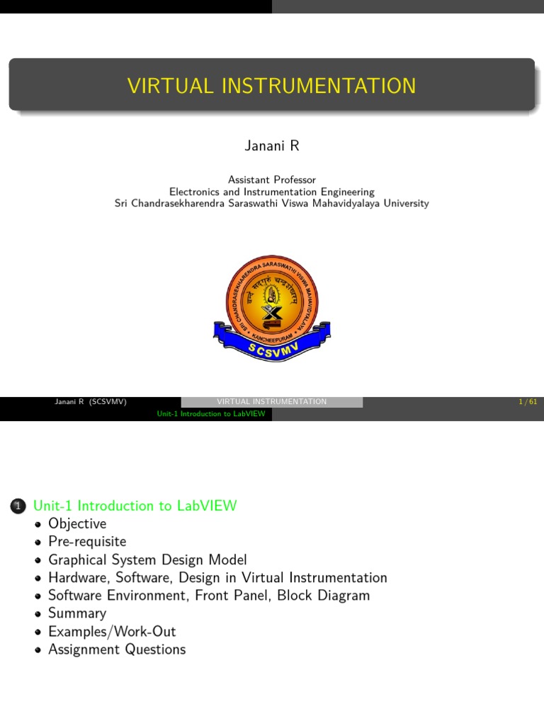Virtual Instrumentation Janani R | PDF | Personal Computers | Computer ...