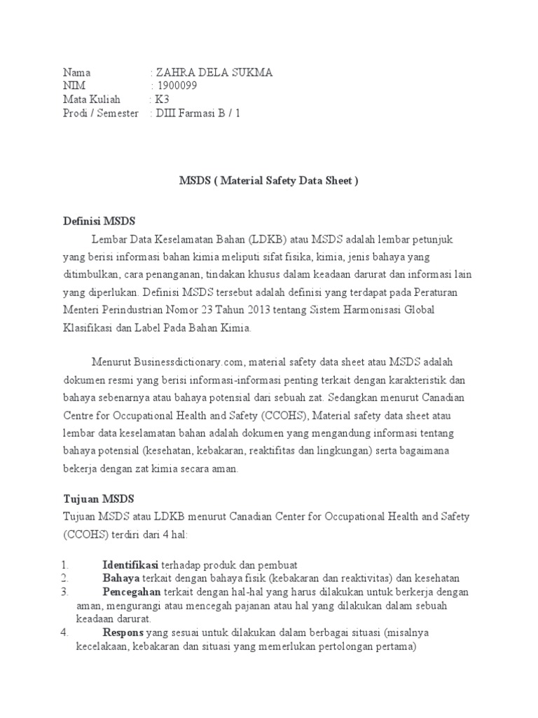 Review MSDS | PDF | Hukum | Pengembangan Diri