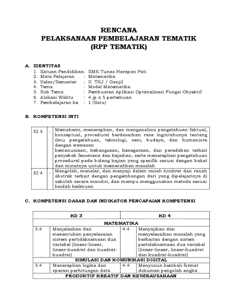 RPP PJBL SMK Lengkap | PDF