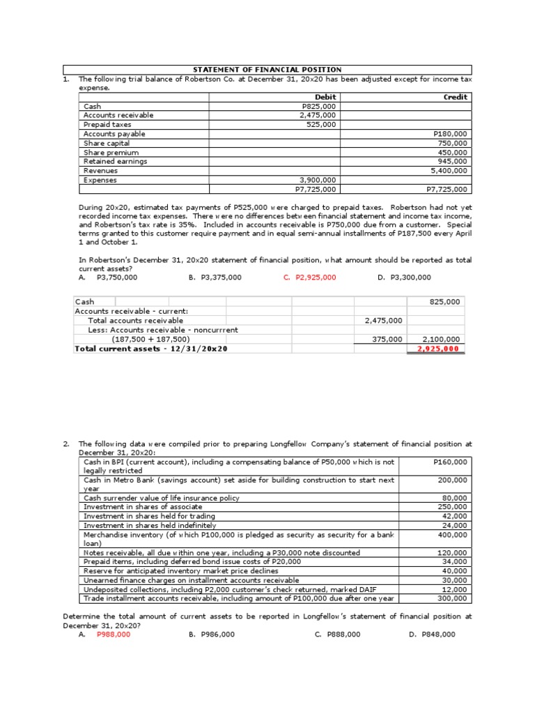 Statement of Financial Position Analysis | PDF | Treasury Stock | Dividend