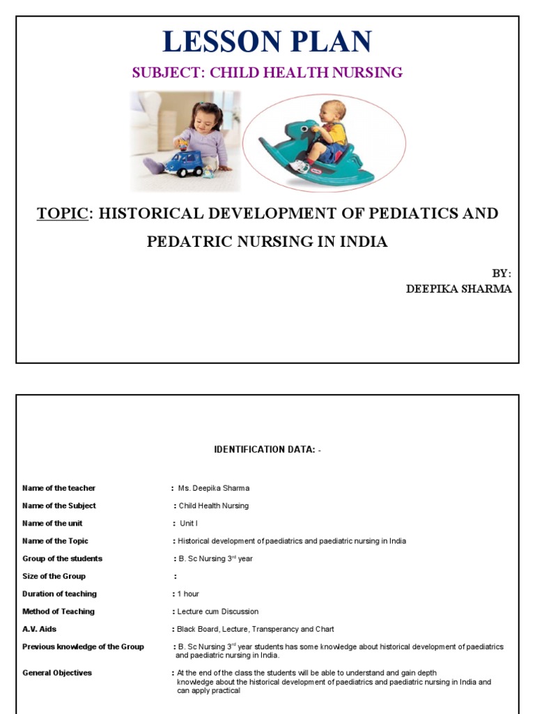 LESSON PLAN History of Peads | PDF | Pediatrics | Child Protective Services