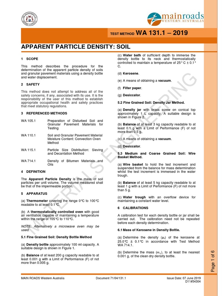 Apparent Particle Density: Soil: Used | PDF | Density | Water