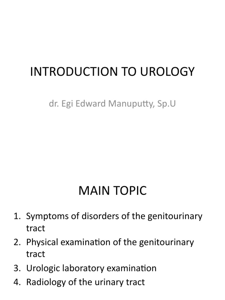 Introduction To Urology | PDF | Urinary Incontinence | Kidney