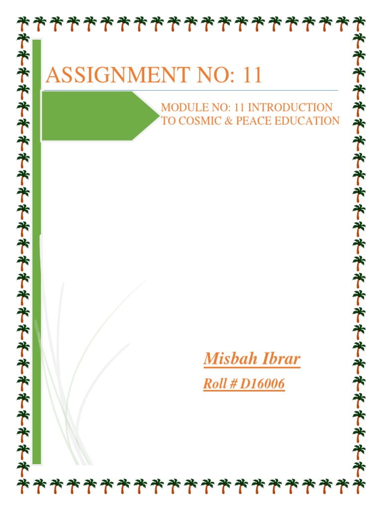 PMC Module 11 Assignment MISBAH IBRARl Roll D16007 | PDF | Montessori ...