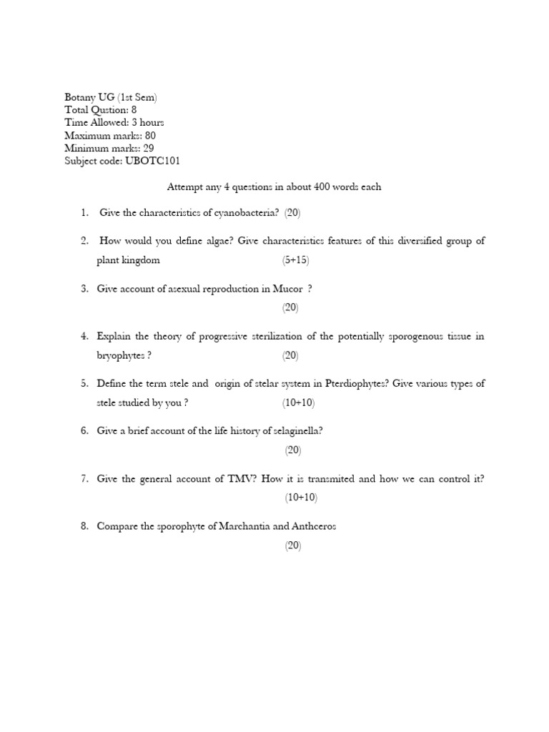 Question Paper For 3th Sem | PDF
