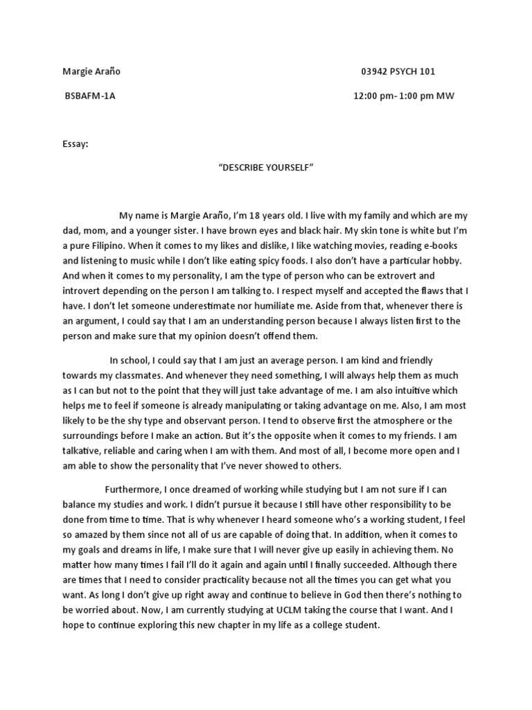 Describe Yourself | PDF