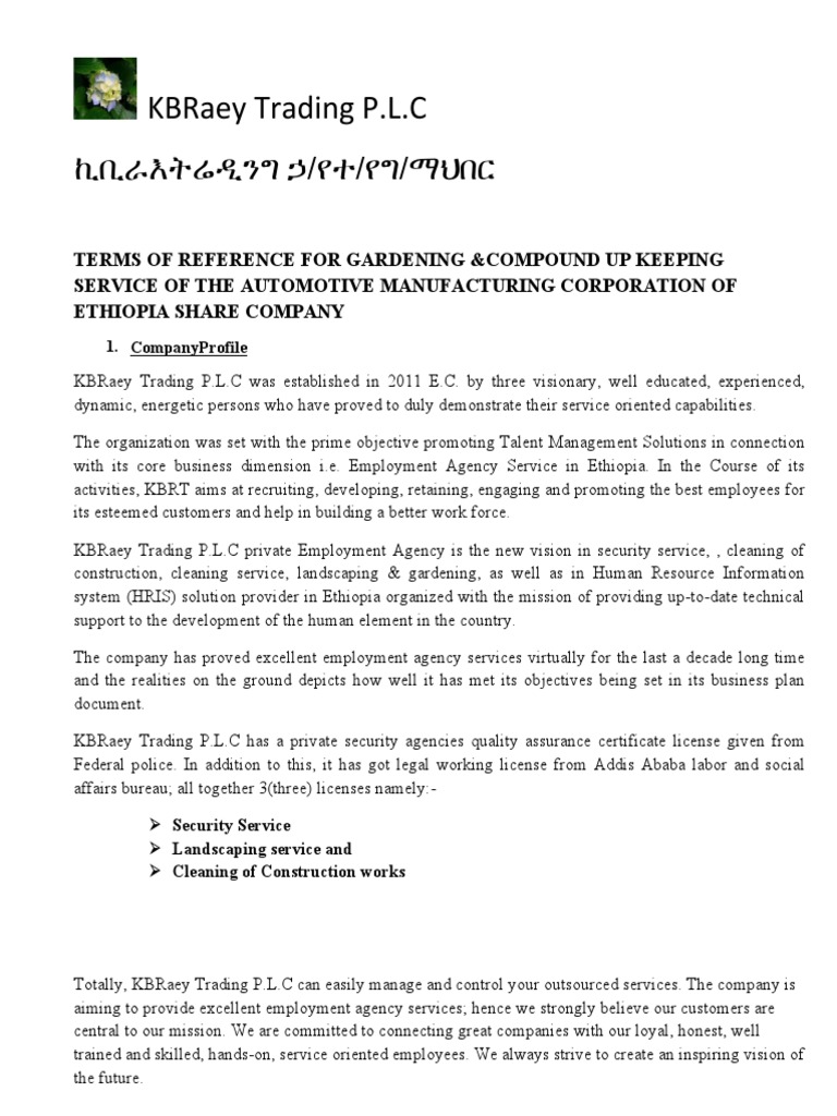 KBRT Tech & Finaciala.m.c.e (2012e.c) | PDF | Soil | Lawn