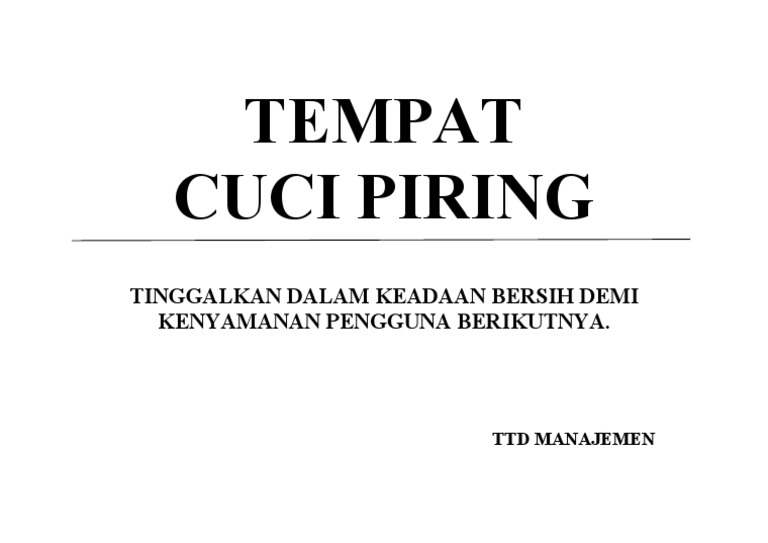 Poster Cuci Piring | PDF