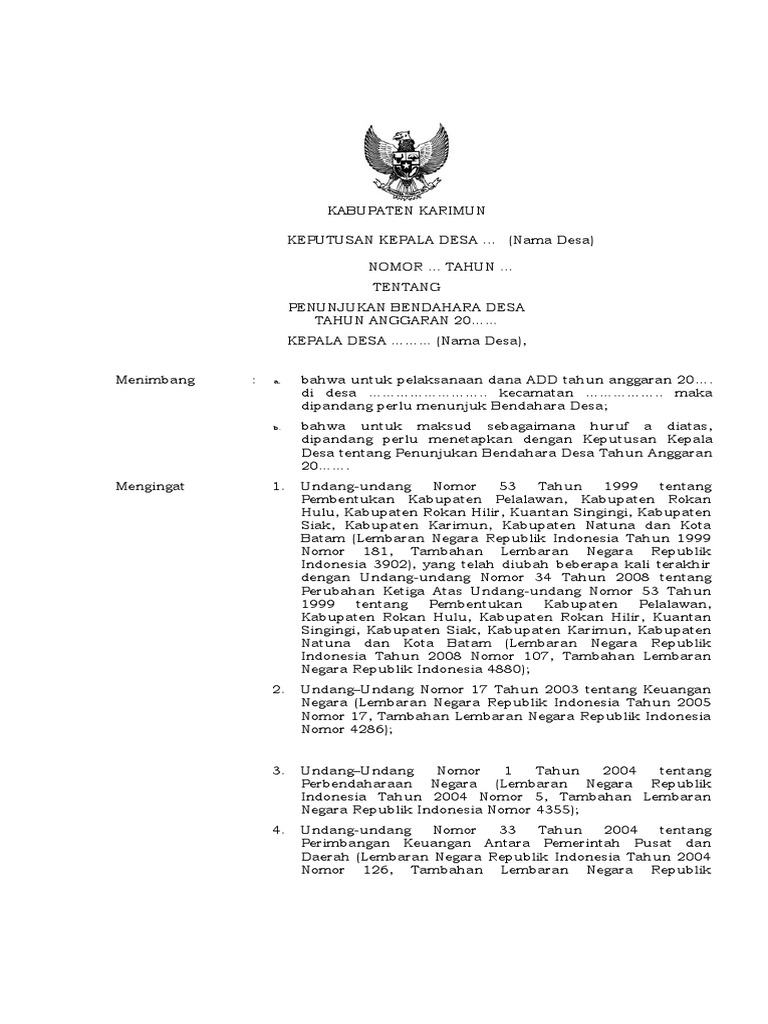 Lampiran 5 (SK Kades) | PDF