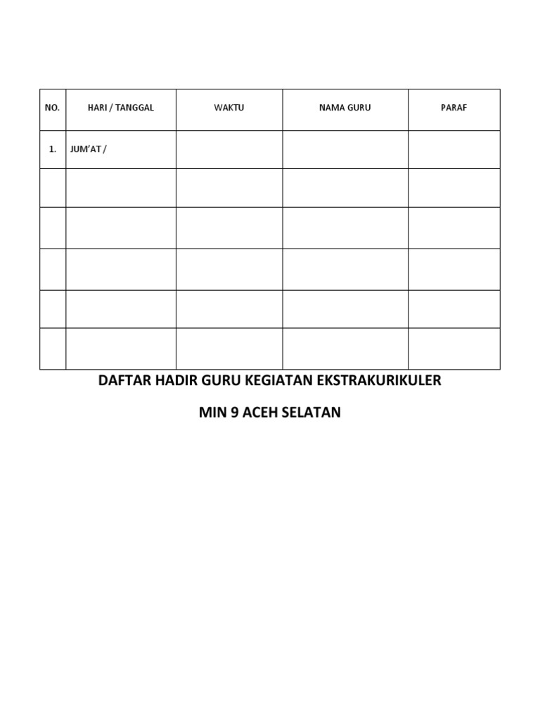 Absen Guru Ekskul | PDF