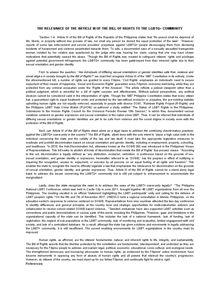 Position Paper | PDF | Discrimination | Rights