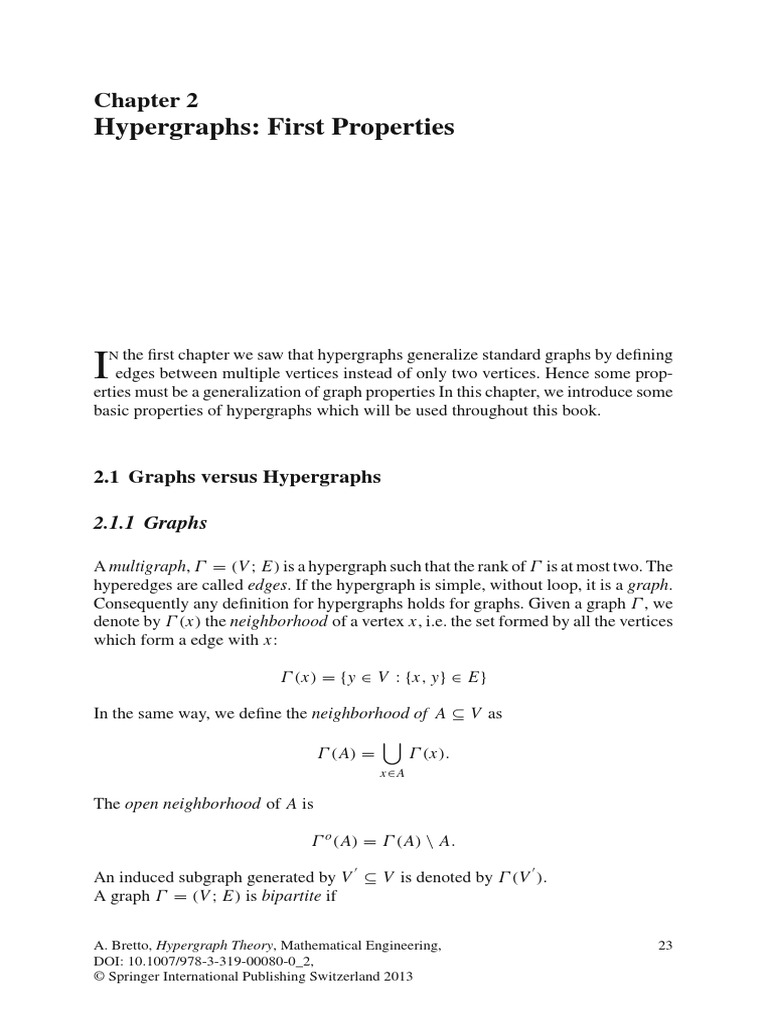 Hypergraphs: First Properties | PDF | Vertex (Graph Theory) | Mathematics
