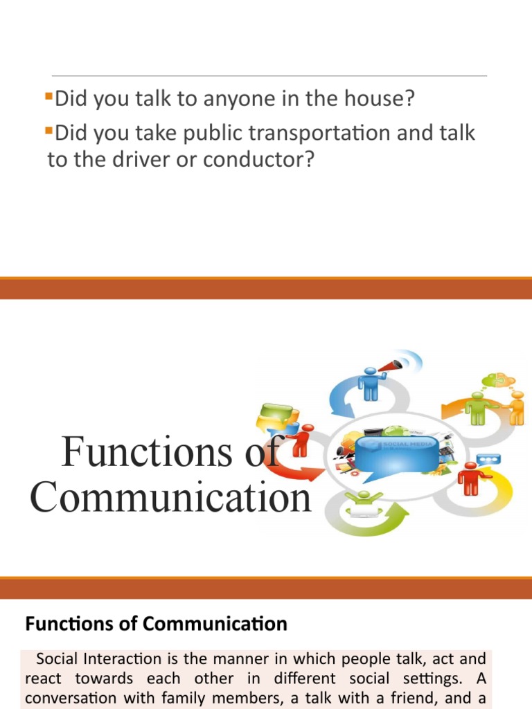 Functions of Communication | PDF