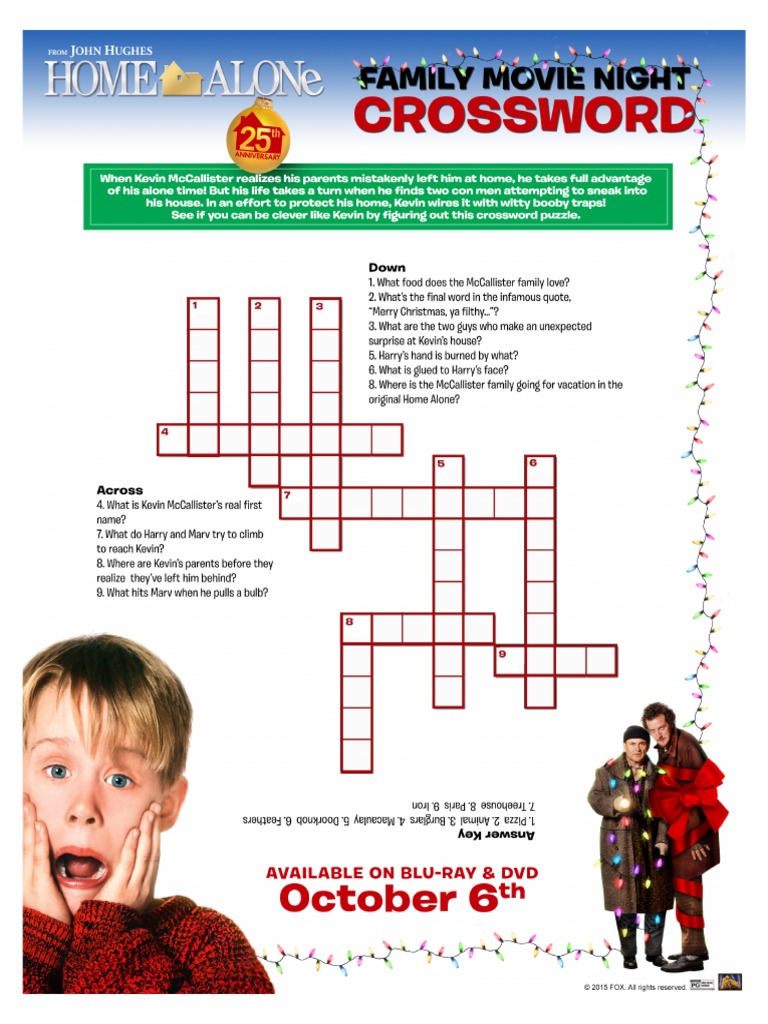 Home Alone Crossword Puzzle | PDF