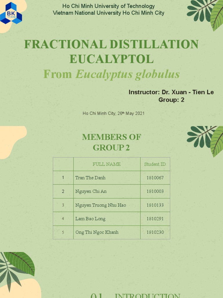Eucalyptol Distillation Process | PDF | Distillation | Physical Sciences