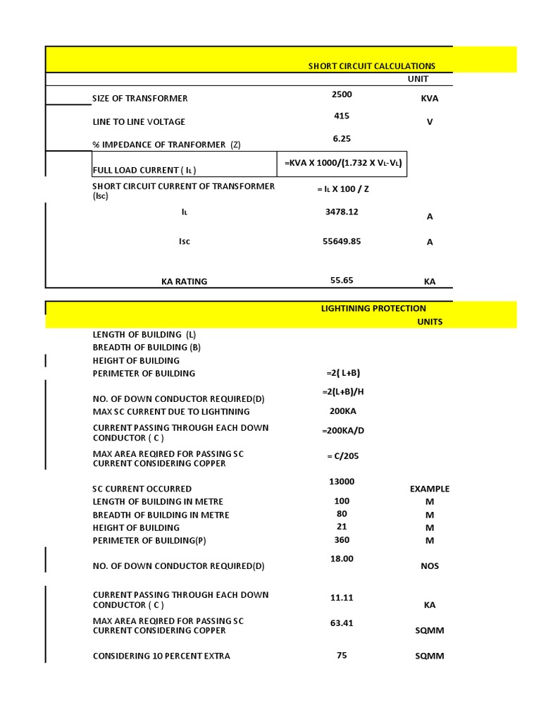 Calculations & Formulas r1 | PDF | Transformer | Electrical Components