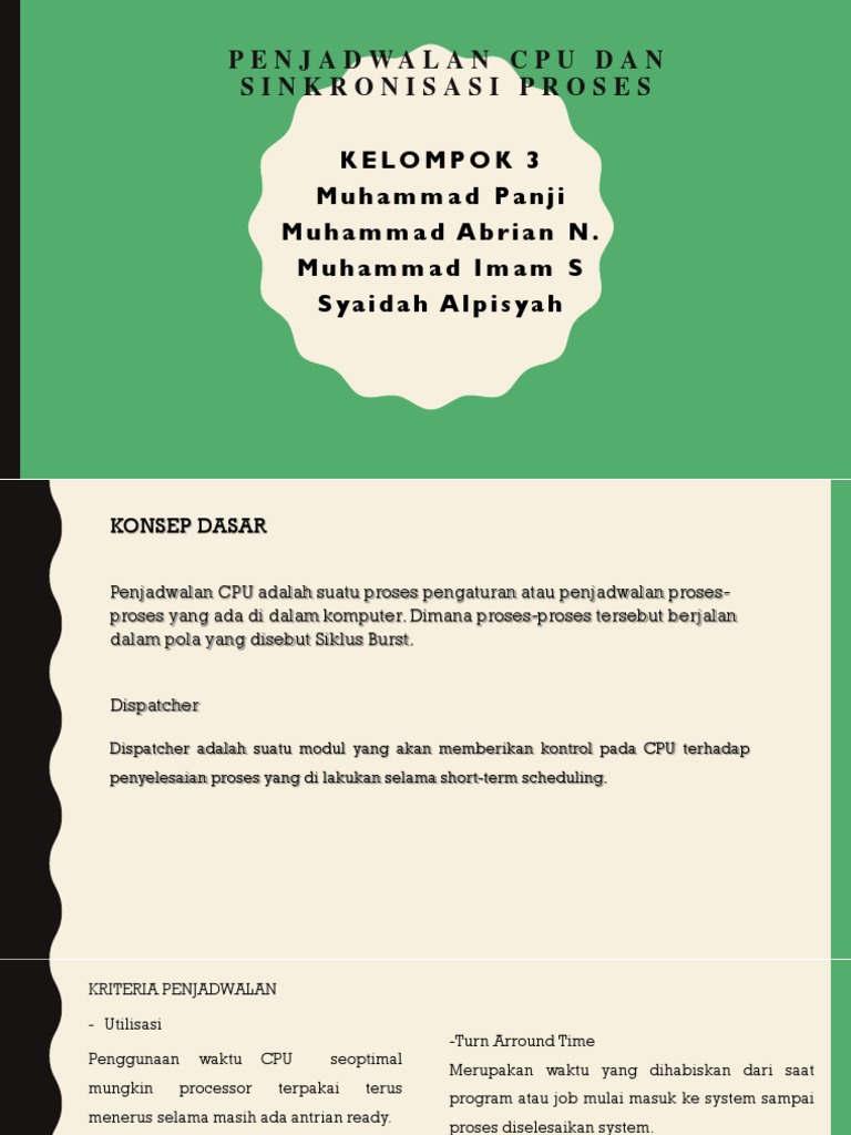 Penjadwalan CPU dan Sinkronisasi Proses | PDF
