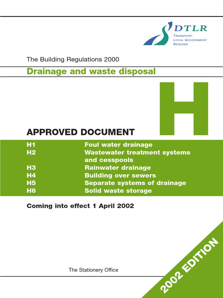 Building Regulation Part H - 2002 | PDF | Sanitary Sewer | Hydrology