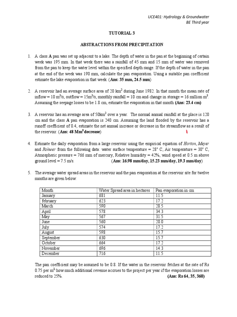 Tutorial 3 | PDF | Drainage Basin | Earth Sciences