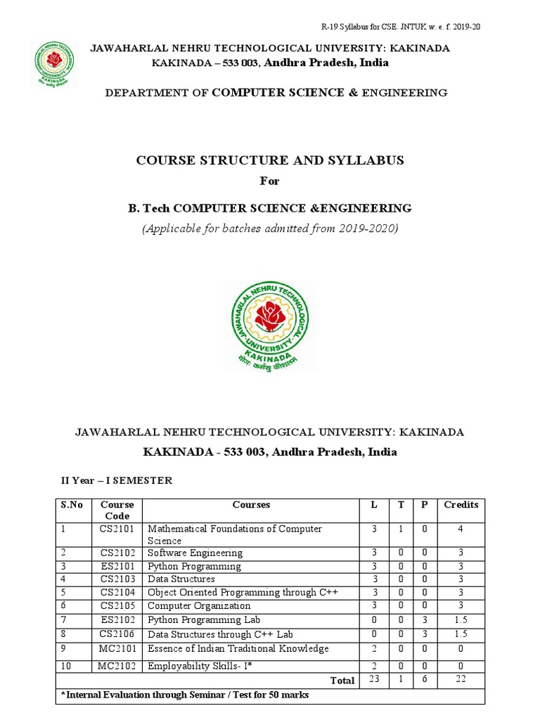 Course Structure and Syllabus: Computer Science & | Download Free PDF ...