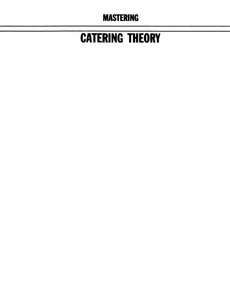 Catering Theory: Mastering | PDF | Cooking | Foods