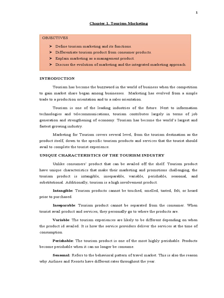 Intangible and Perishable Tourism Products | PDF | Marketing | Market ...