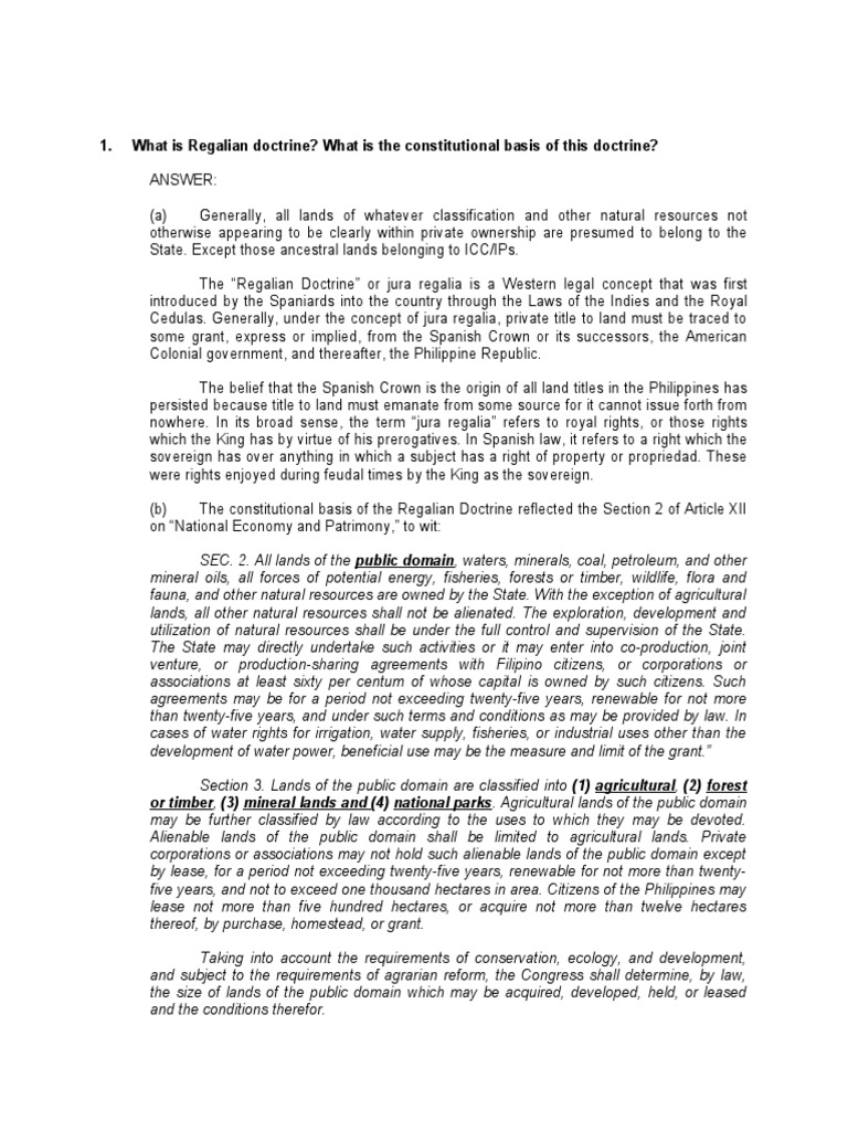 What Is Regalian Doctrine? What Is The Constitutional Basis of This ...