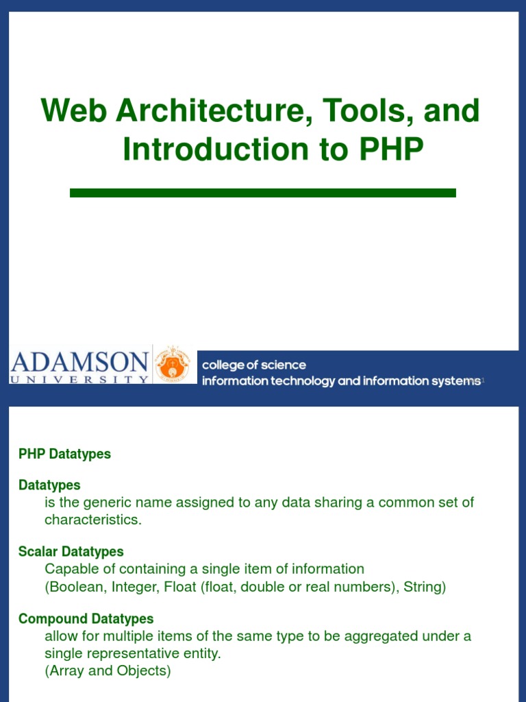 Lesson 3 - PHP Datatypes | PDF | Php | Data Type Lesson 3 - PHP Datatypes | PDF | Php | Data Type