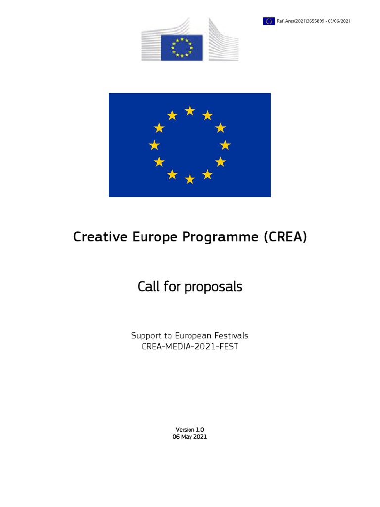 Creative Europe Programme (CREA) Call For Proposals: Support To ...