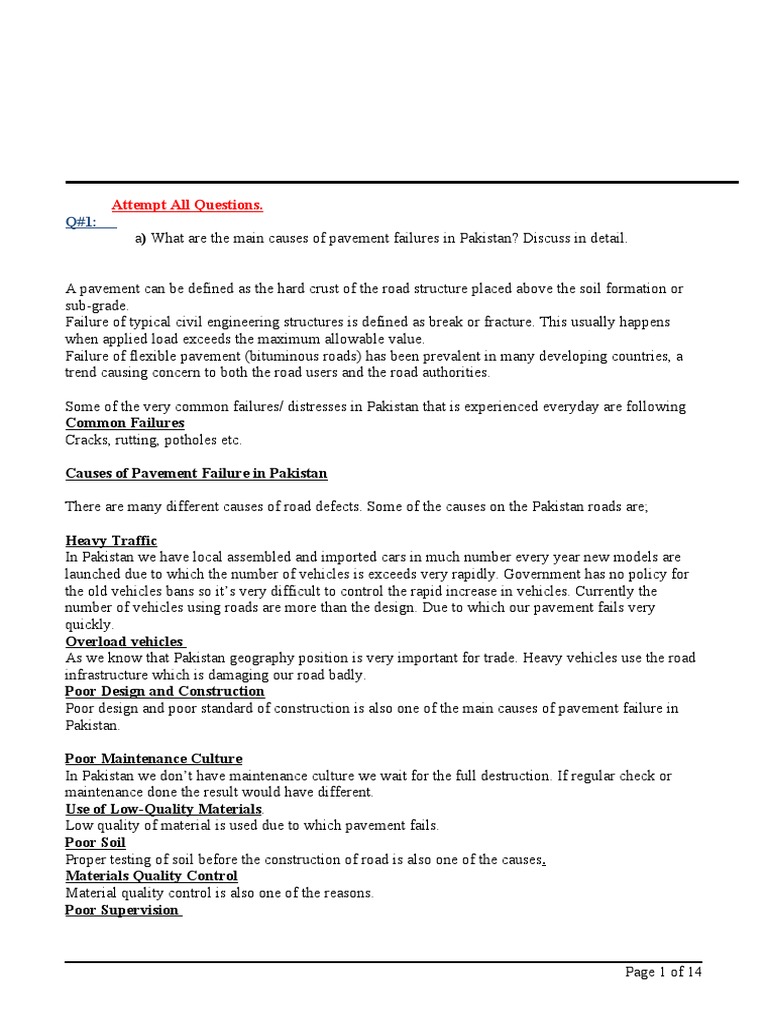Pavement Evaluation Paper | PDF | Road Surface | Applied And ...