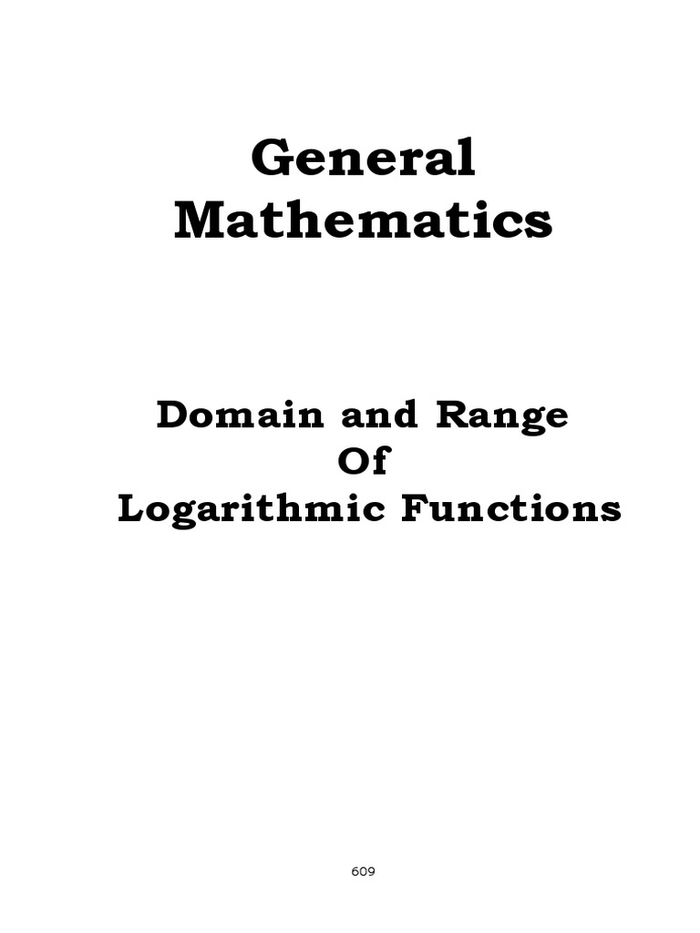 WEEK 8.2 Domain and Range of Logarithmic Functions | PDF | Function ...