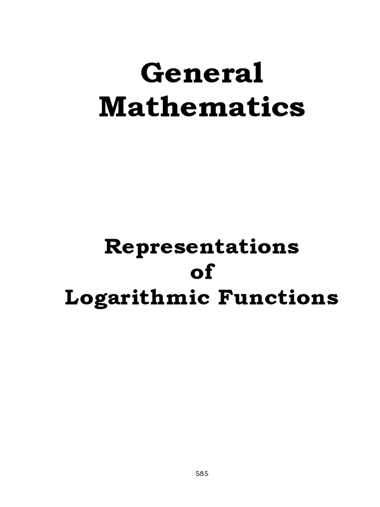WEEK 8.1 Representations of Logarithmic Functions | PDF | Function (Mathematics) | Logarithm