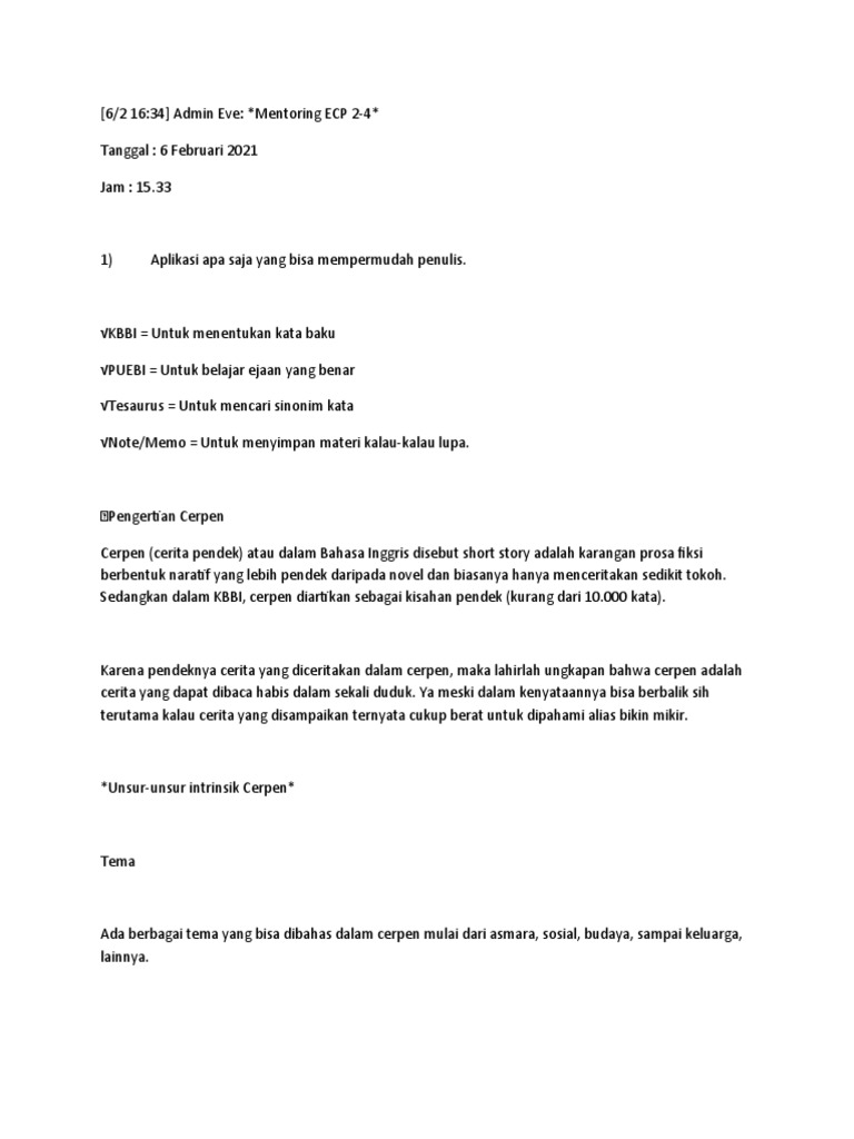 Panduan Cerpen & Dialog Tag | PDF