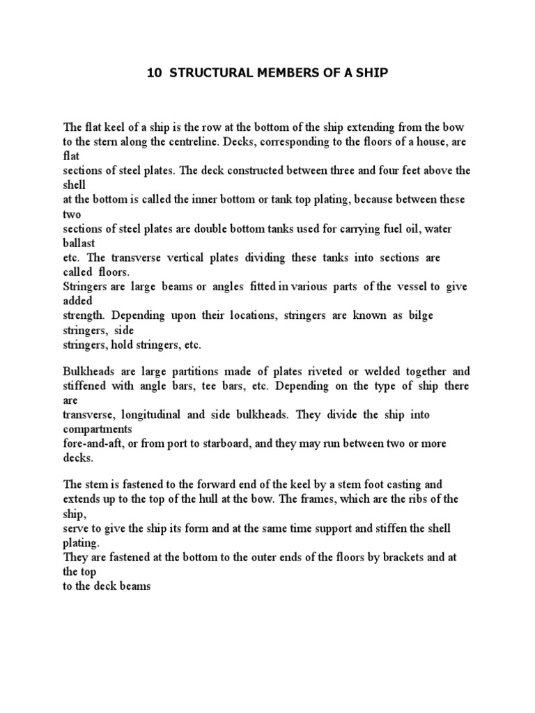 10 Structural Members of A Ship | PDF | Deck (Ship) | Ships