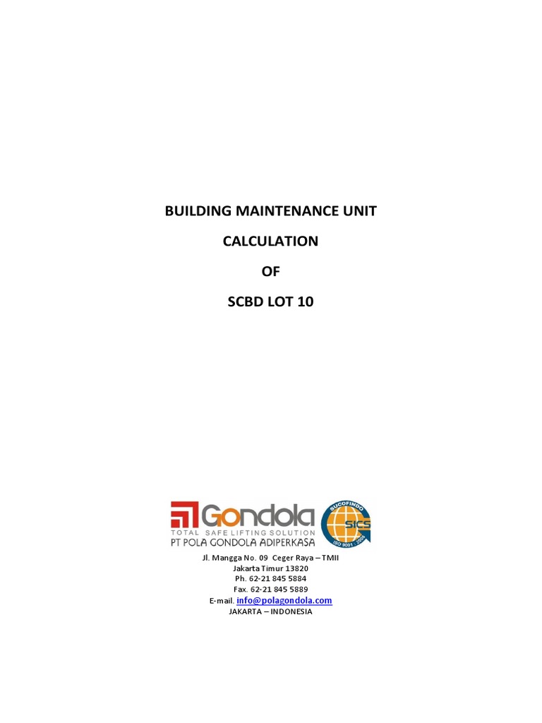 SCBD Lot 10 BMU Calculation Guide | PDF | Screw | Continuum Mechanics