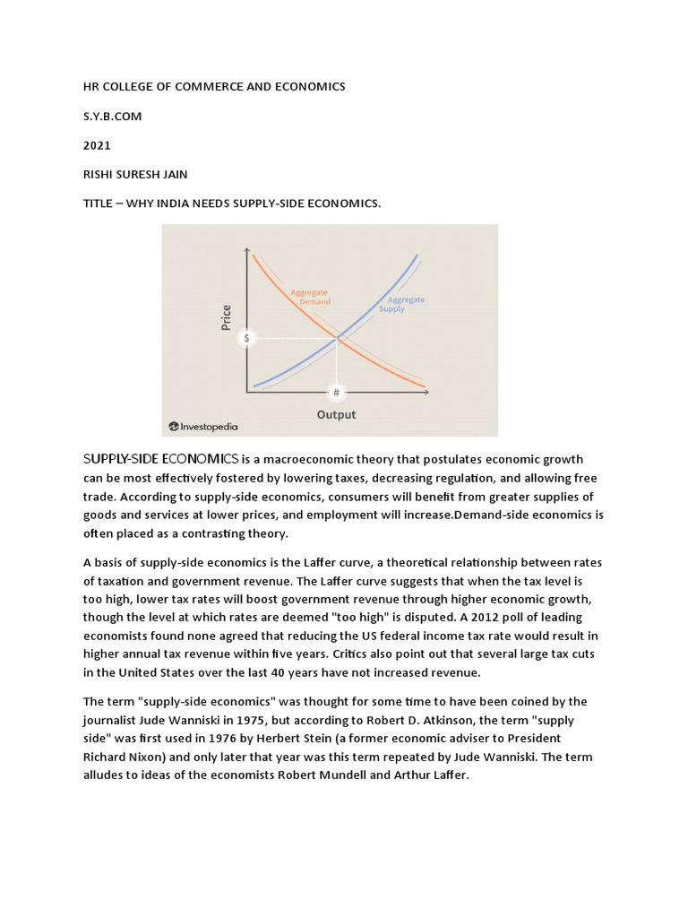 Business Economics Why India Needs Supply Side Economics | PDF | Supply ...