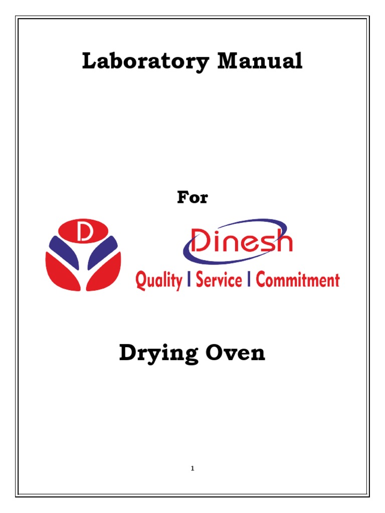 Operating and Maintaining a Laboratory Drying Oven: Instructions for ...