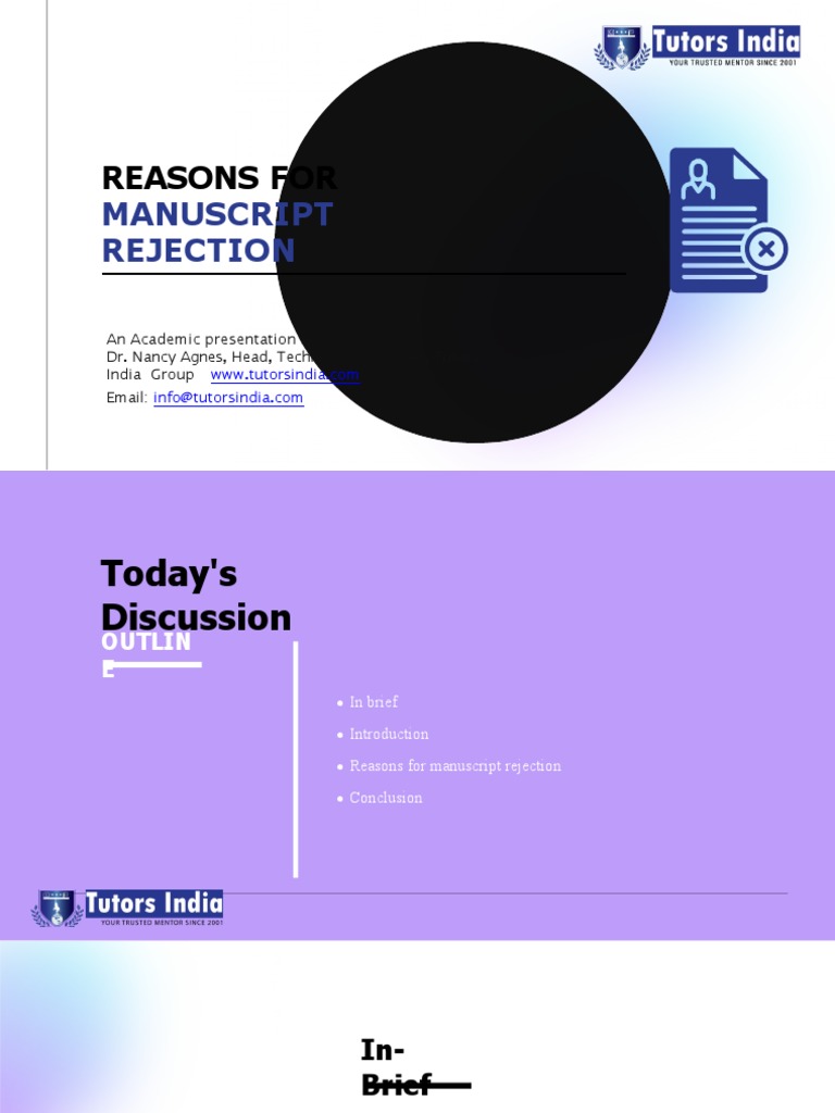 Reason For Manuscript Rejection | PDF | Scientific Method | Statistics
